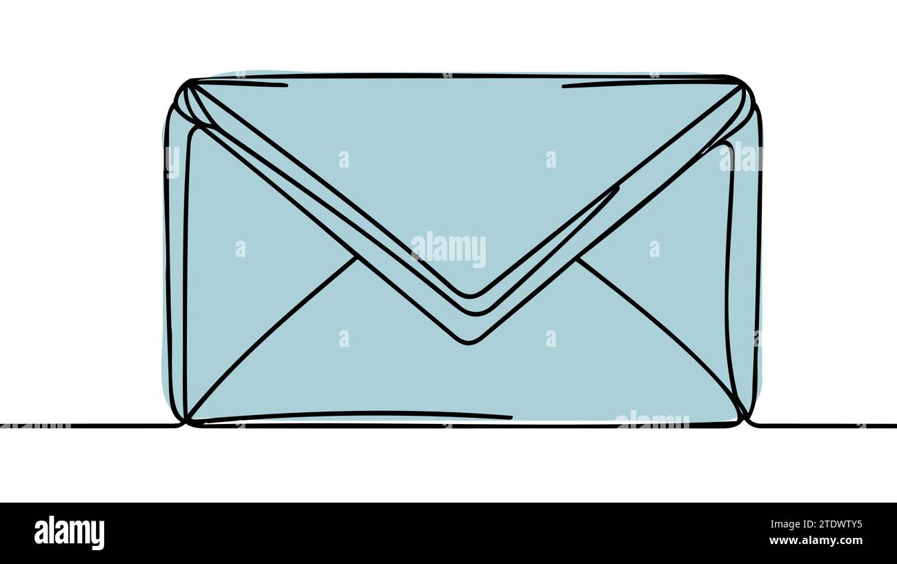 Continuous line drawing of envelope. Vector illustration Stock Vector ...