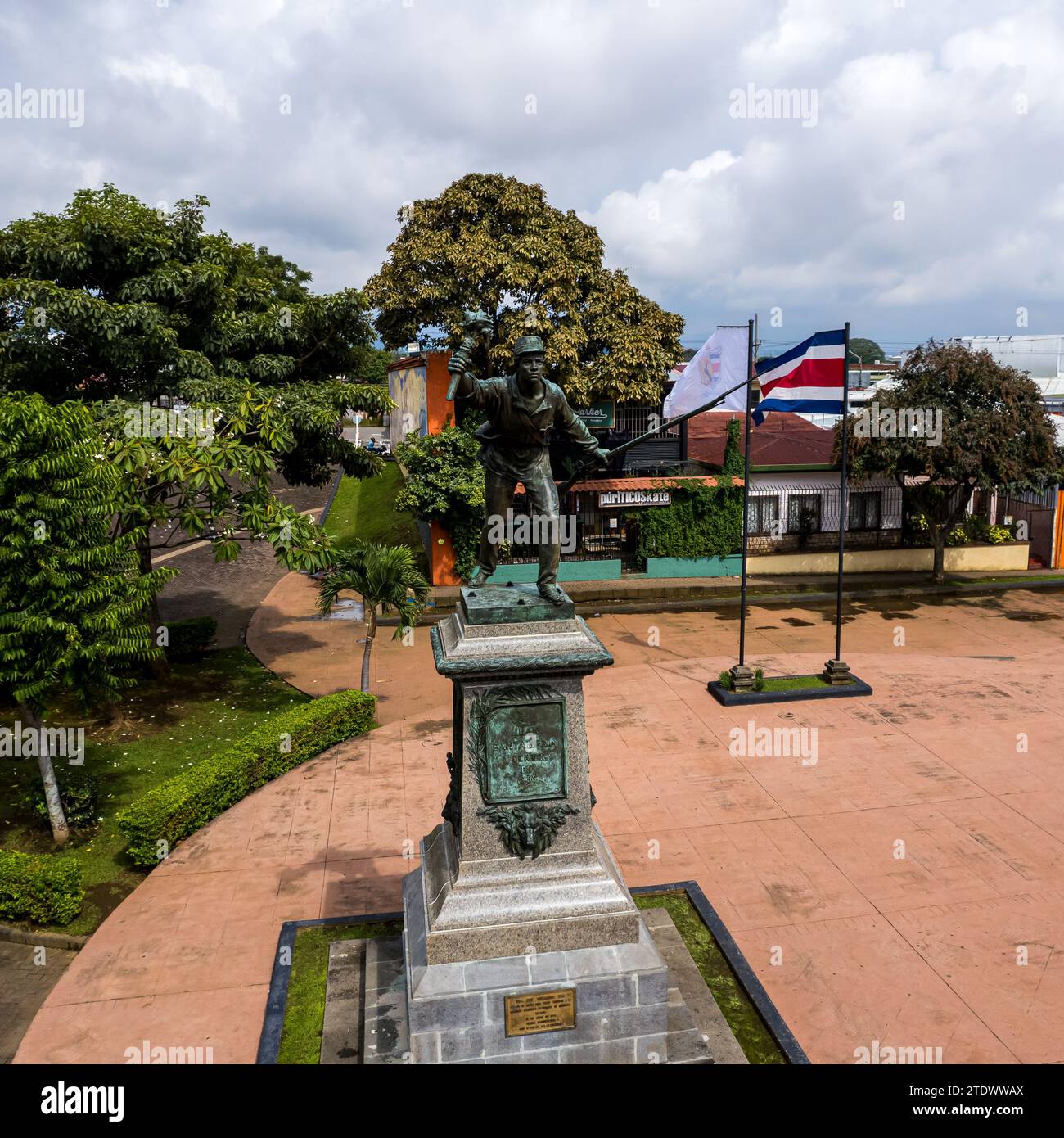 Aerial view of the Juan Santamaria Monument in Alajuela Costa Rica ...