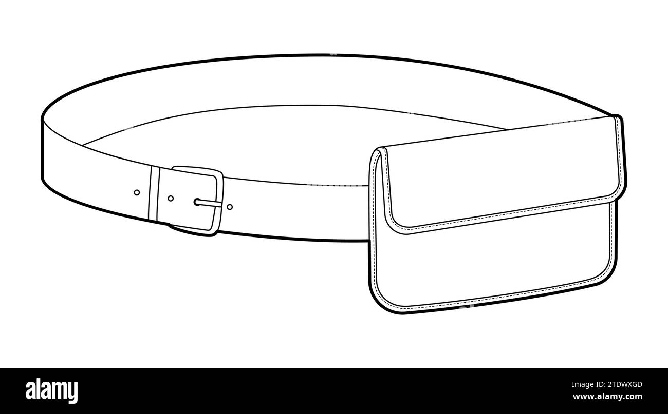 Belt Bag silhouette. Fashion accessory technical illustration. Vector ...