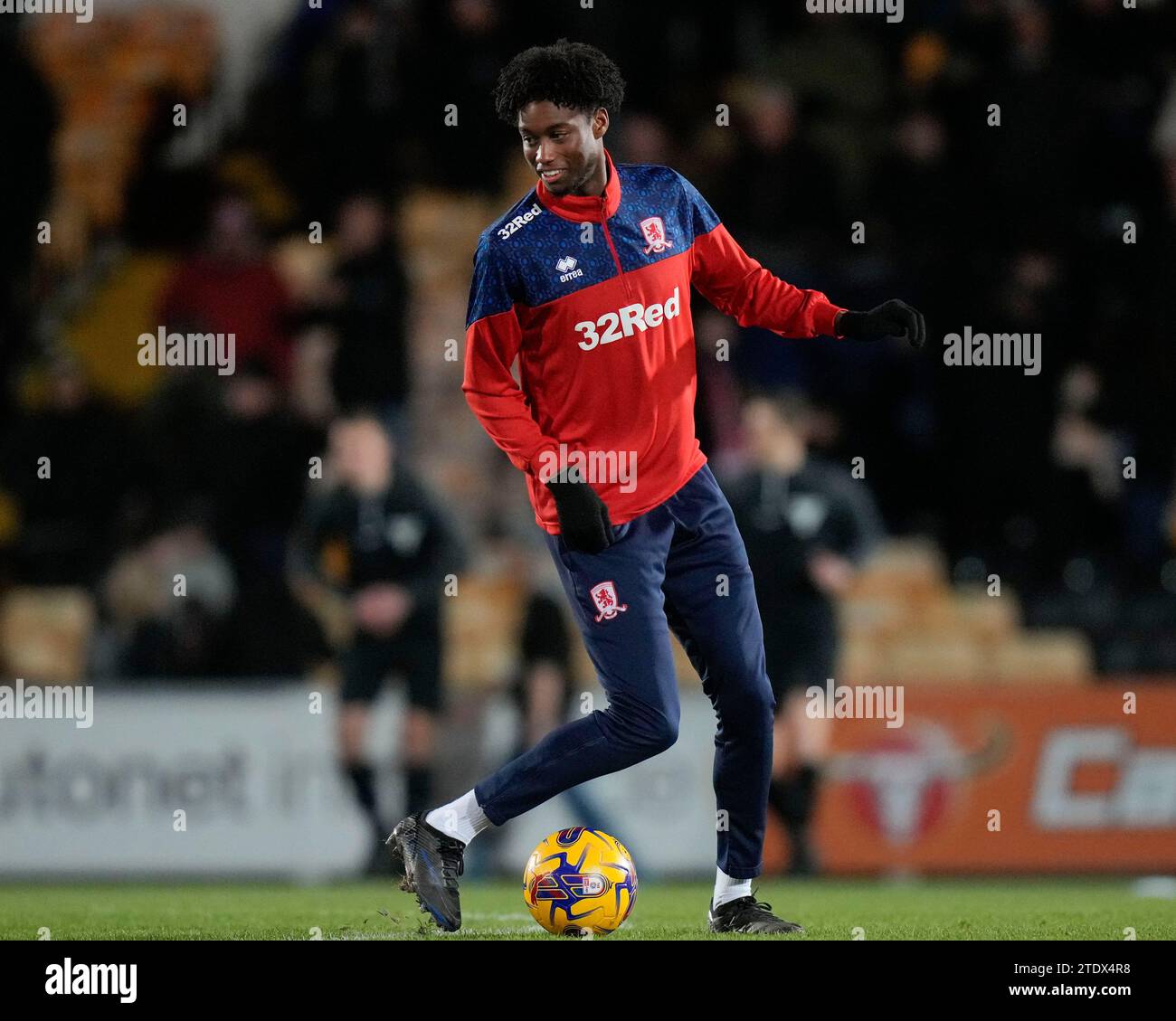 Bryant Bilongo #57 of Middlesbrough iwarms up before before the Carabao ...