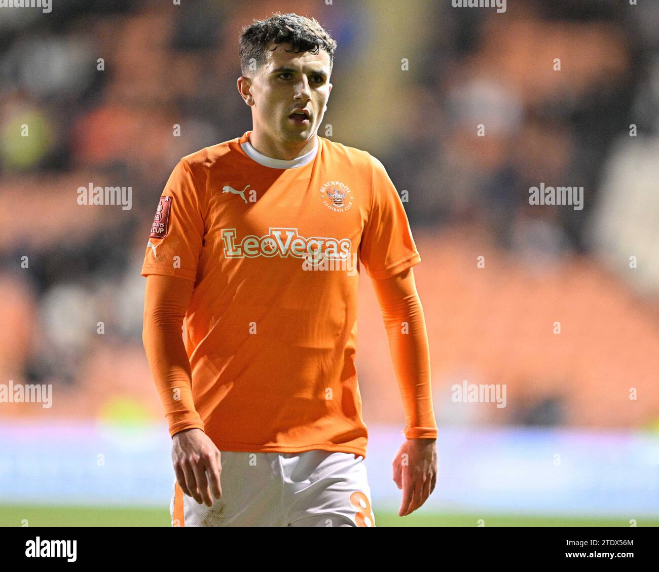 Blackpool, UK. 19th Dec, 2023. Albie Morgan #8 of Blackpool, during the ...