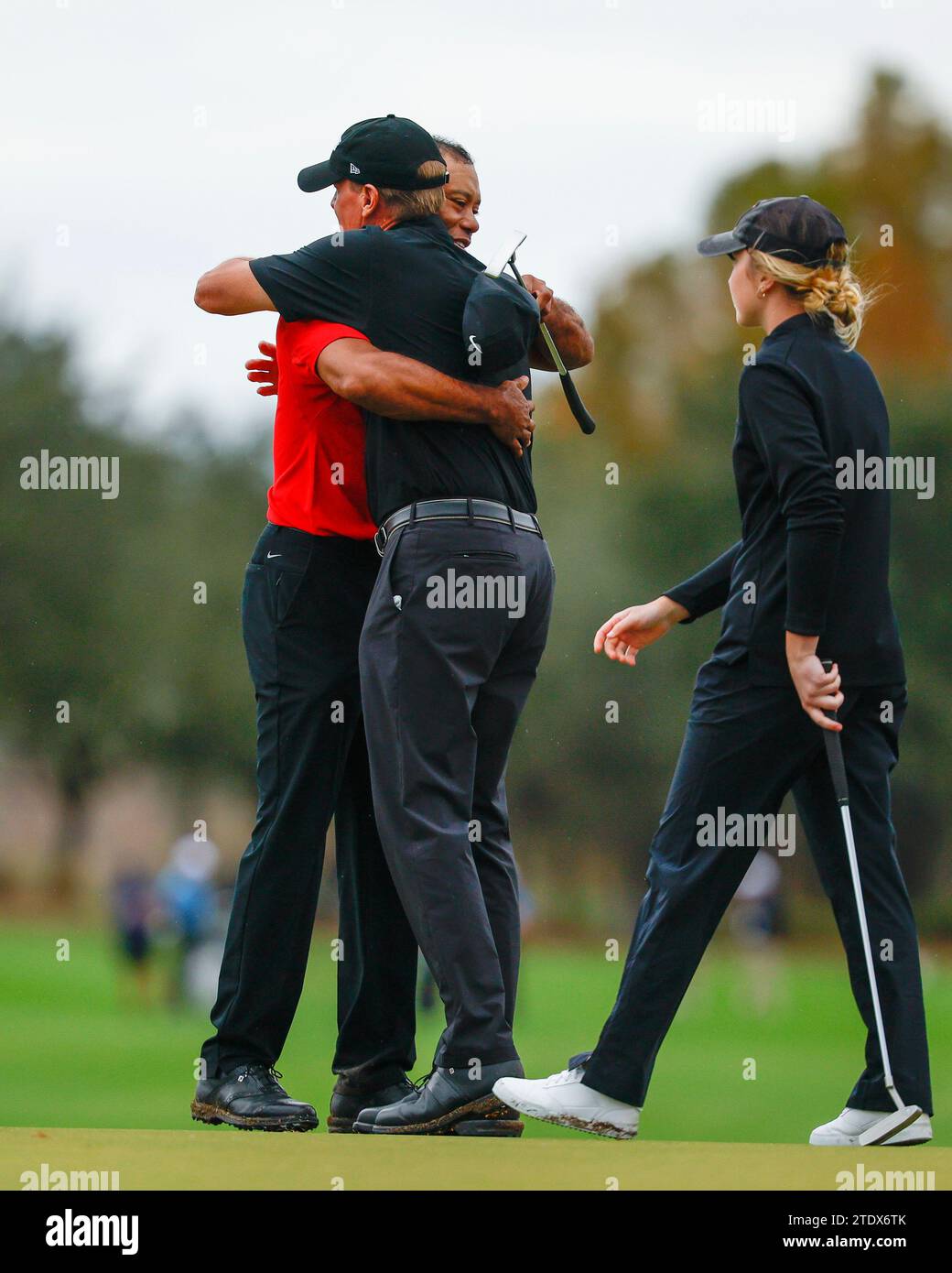 December 17, 2023: Tiger Woods hugs Steve Stricker after the Final ...