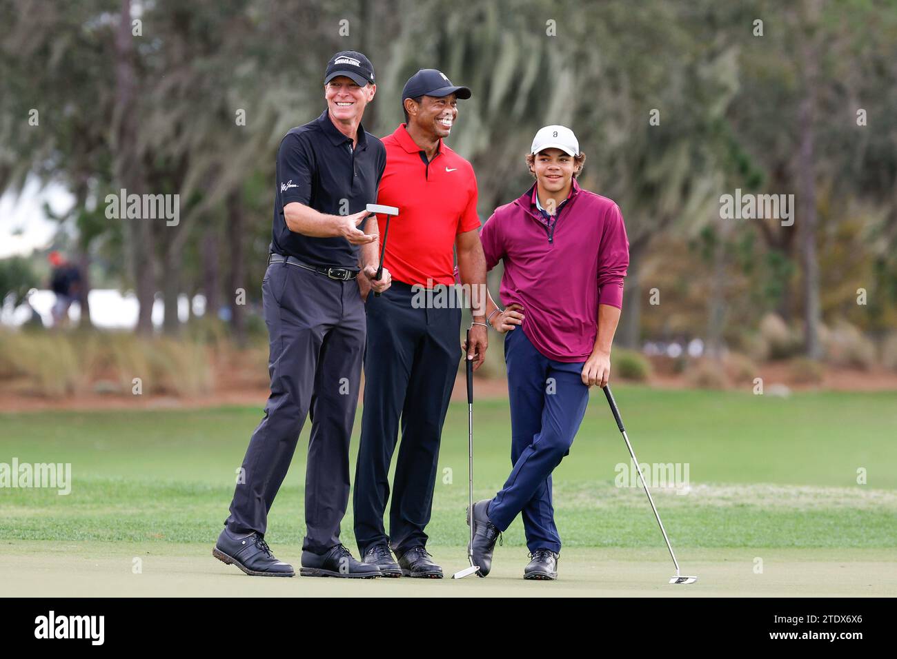 Orlando, Florida, USA. 17th Dec, 2023. Steve Stricker, Tiger Woods, and ...