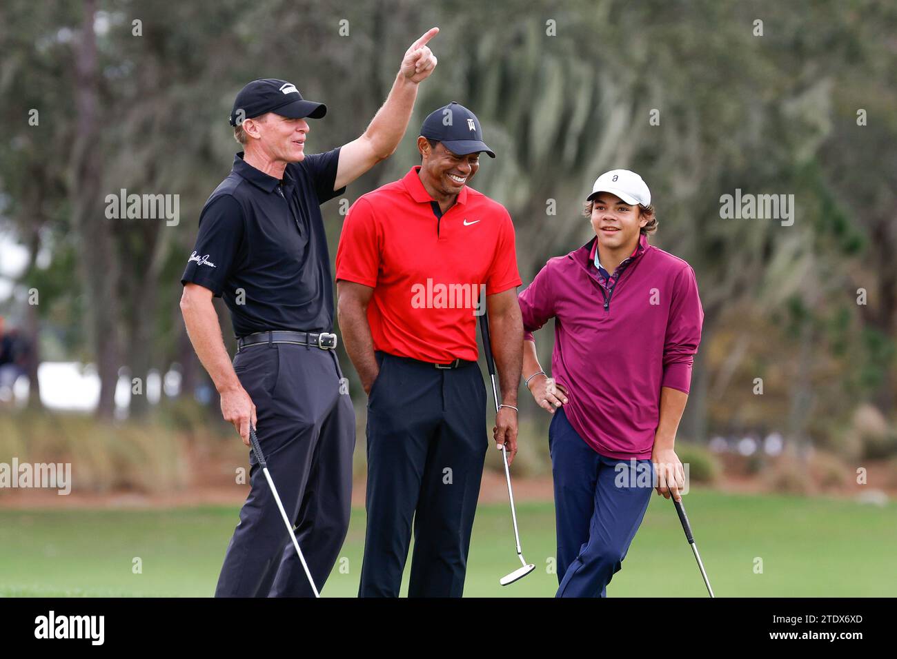 Orlando, Florida, USA. 17th Dec, 2023. Steve Stricker, Tiger Woods, and ...