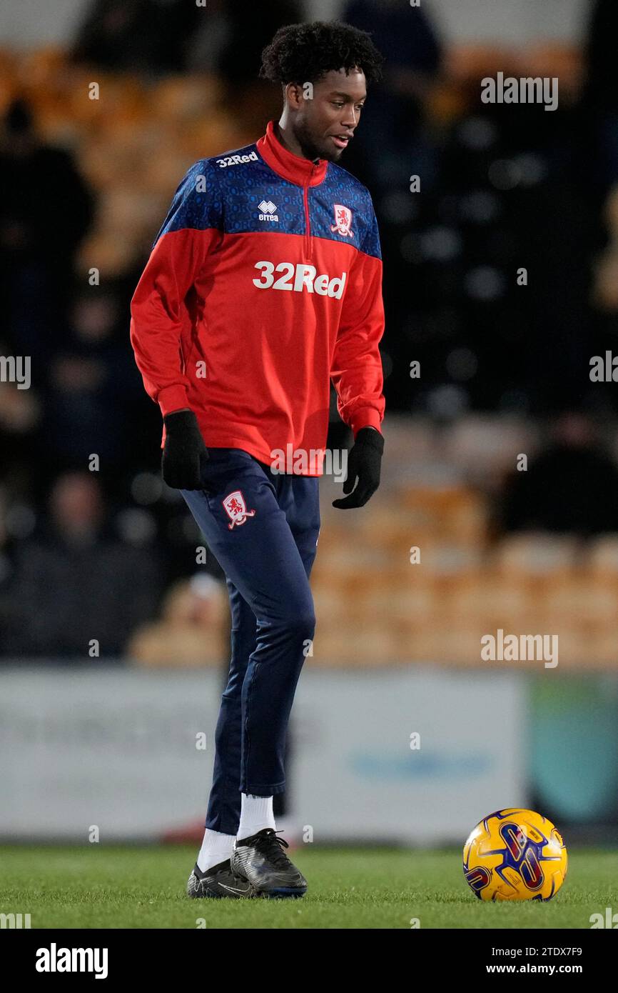 Bryant Bilongo #57 of Middlesbrough warms up before the Carabao Cup ...