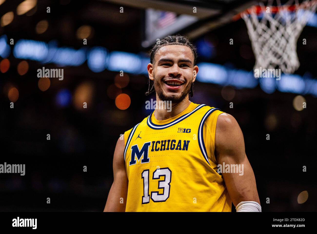 December 19, 2023: Michigan Wolverines forward Olivier Nkamhoua (13 ...