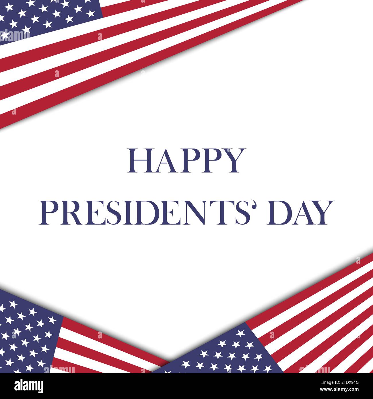 Presidents Day square poster. American flag background for social media ...