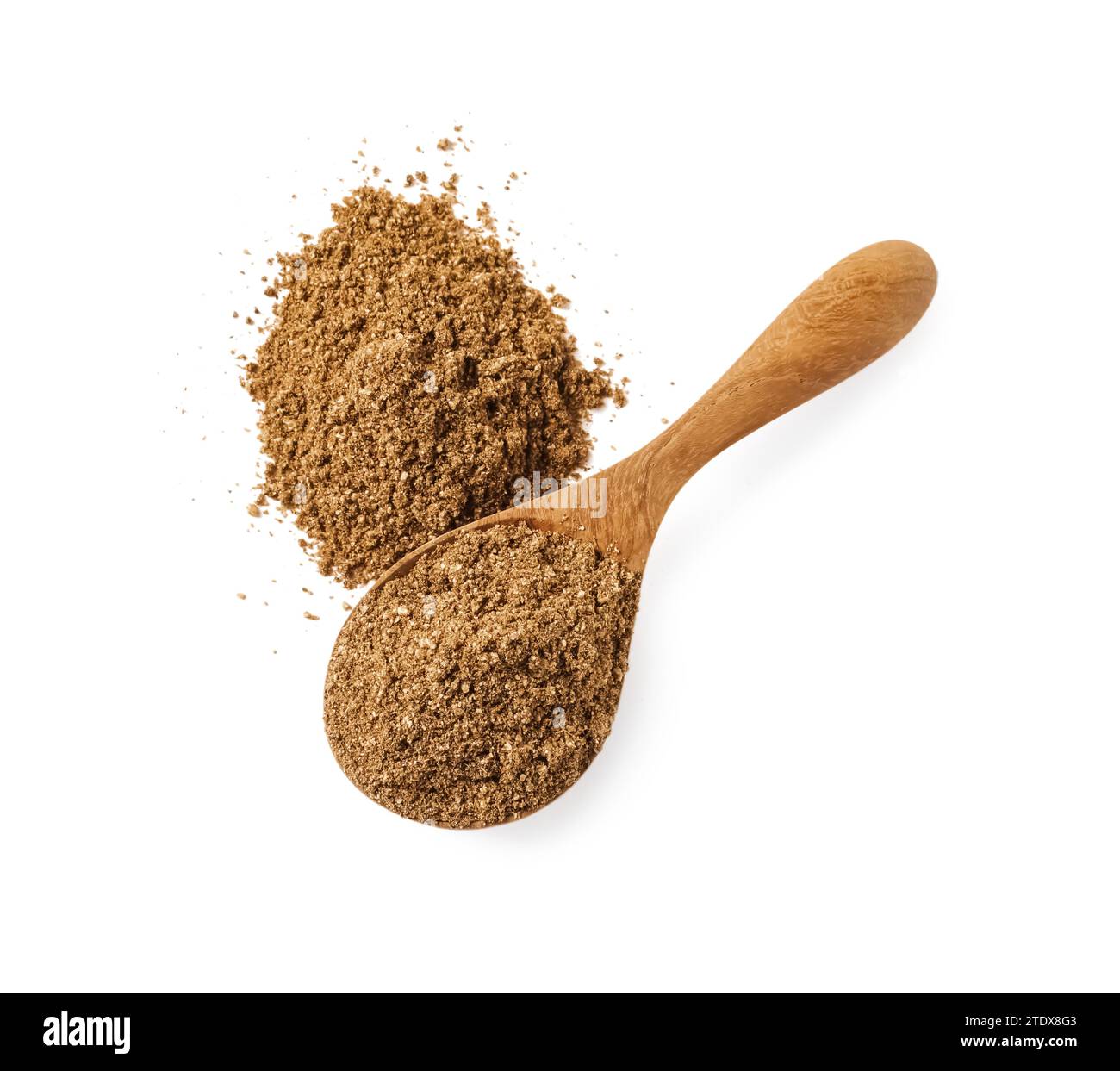 Spoon and aromatic caraway (Persian cumin) powder isolated on white ...