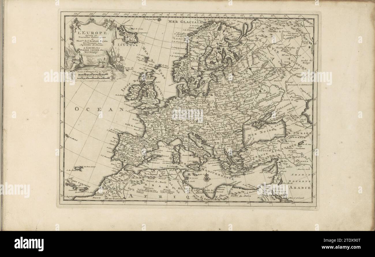 Map of Europe, 1669 - 1733 Map of Europe. At the top left a cartouche ...