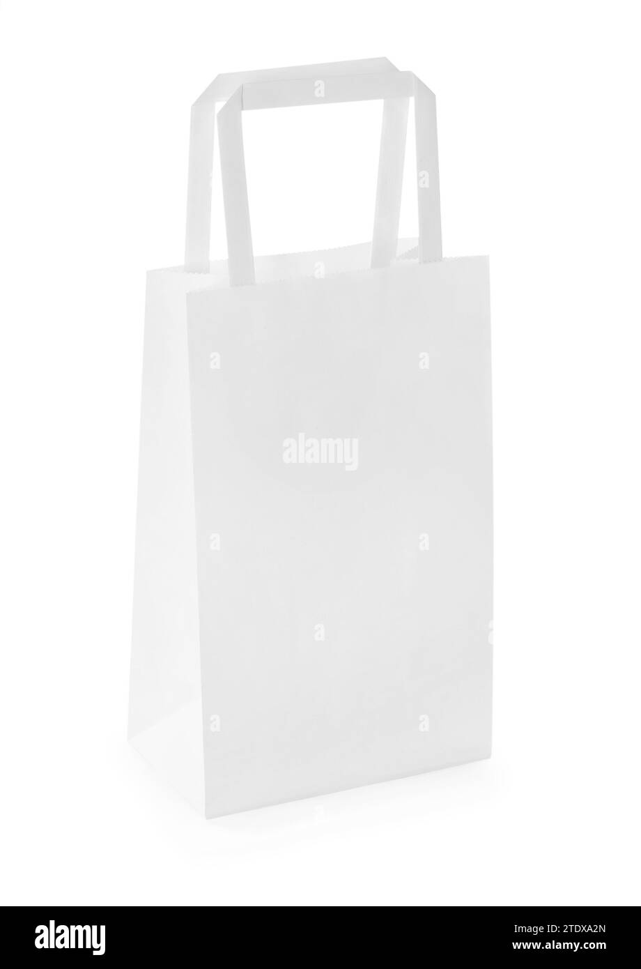 One new paper bag isolated on white Stock Photo - Alamy