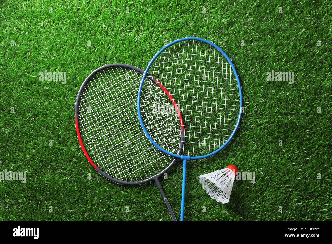 Badminton birdie grass hi-res stock photography and images - Alamy