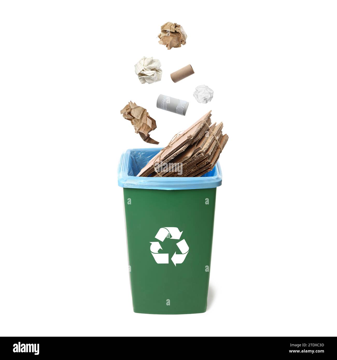 Waste paper falling recycle bin hi-res stock photography and images - Alamy