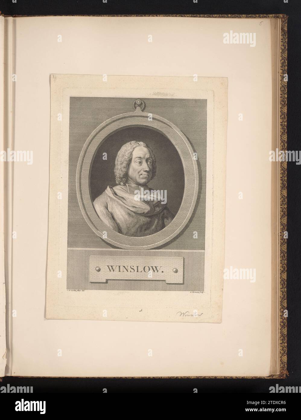 Portret van Jacob benign Winslow, Antoine Louis Romanet, after Charles ...
