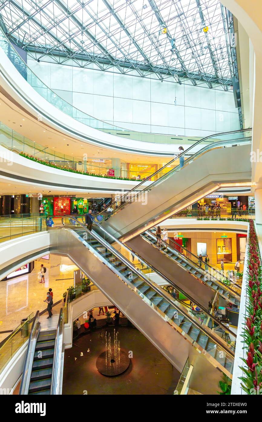 Architectural detail from the interior of the Raffles City shopping ...