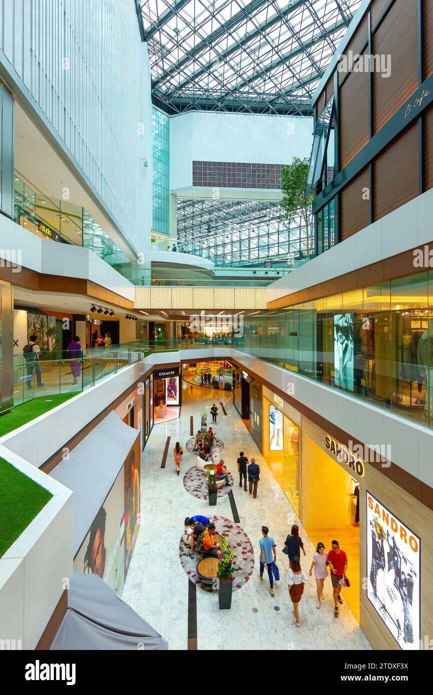 Architectural detail from the interior of the Raffles City shopping ...