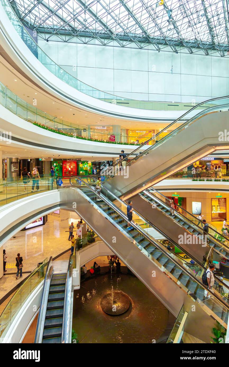 Architectural detail from the interior of the Raffles City shopping ...