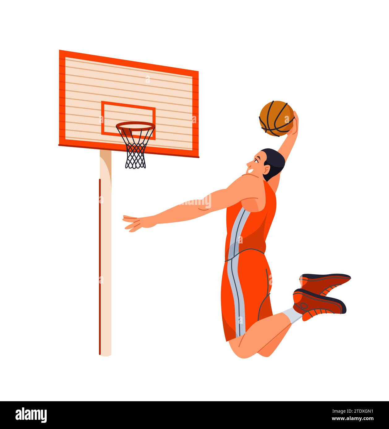 Player playing basketball flat Cut Out Stock Images & Pictures - Alamy