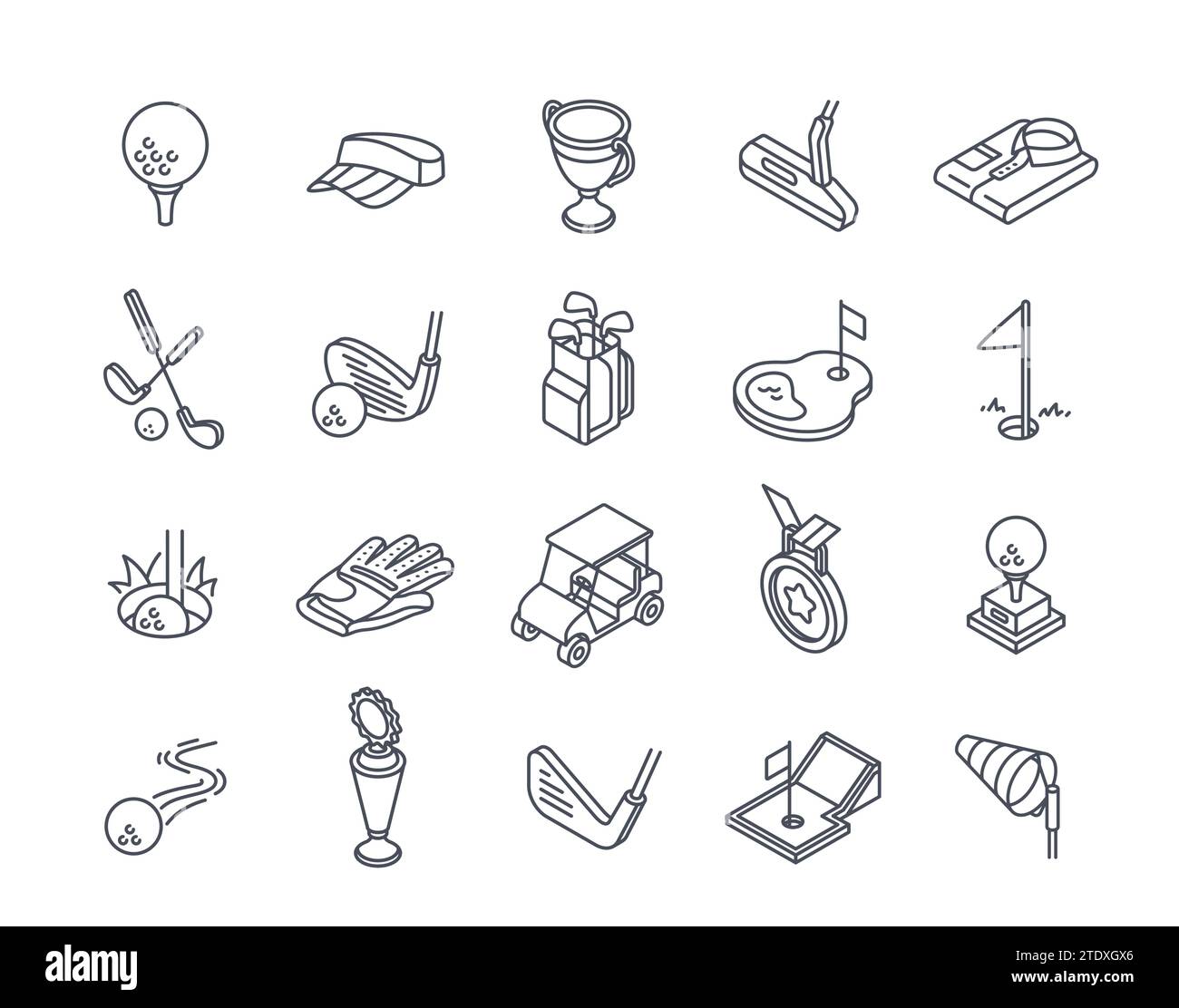 Cup golf icon outline Cut Out Stock Images & Pictures - Alamy