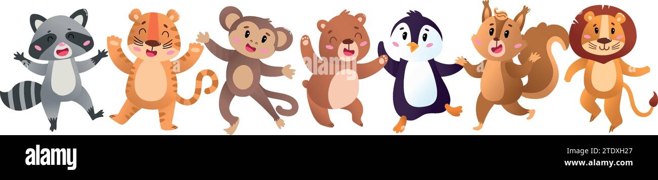 Vector Set of cute dancing animals Stock Vector Image & Art - Alamy