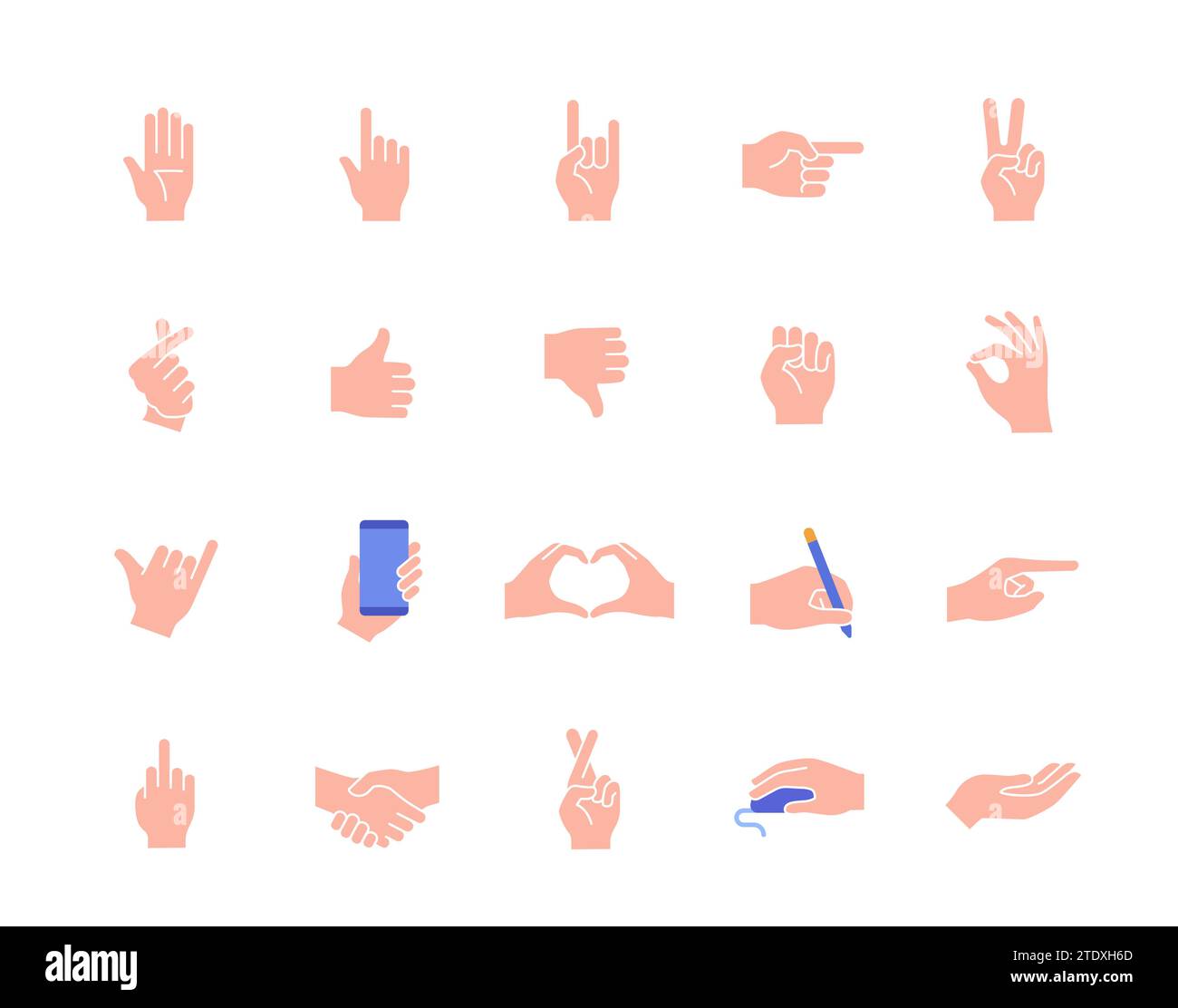 Vector Set of colorful hand gestures icons Stock Vector Image & Art - Alamy