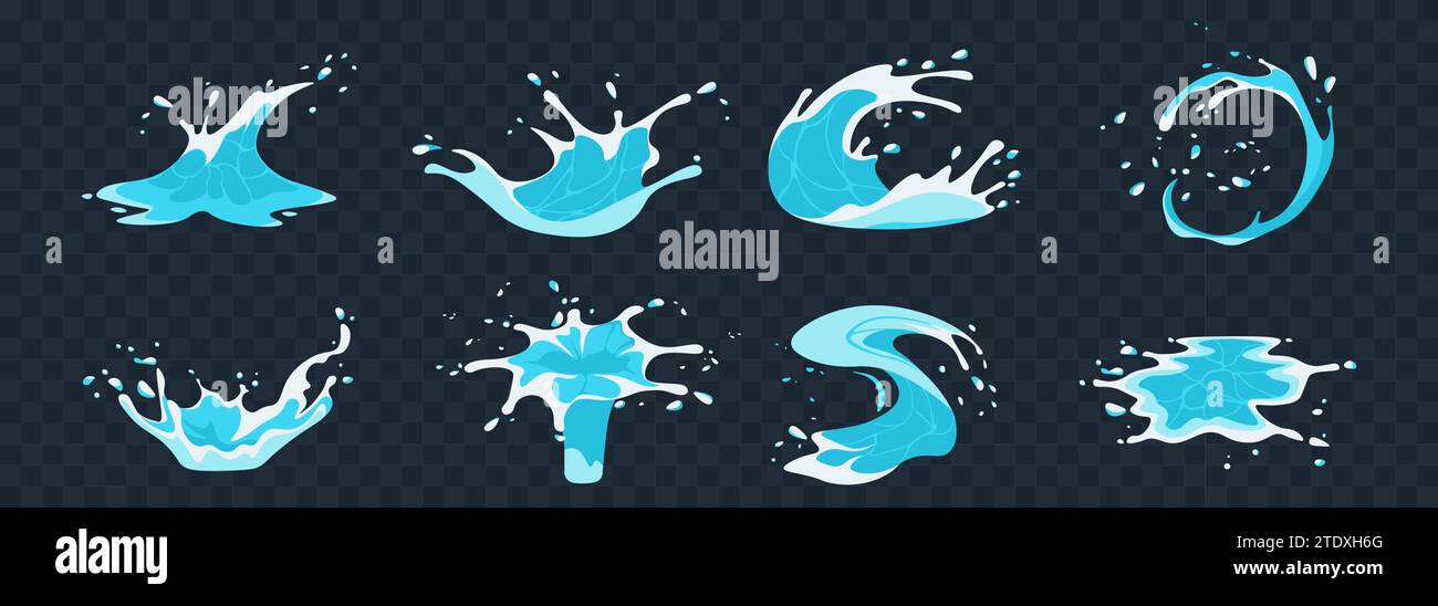 Vector Set of Liquid water splashes Stock Vector Image & Art - Alamy