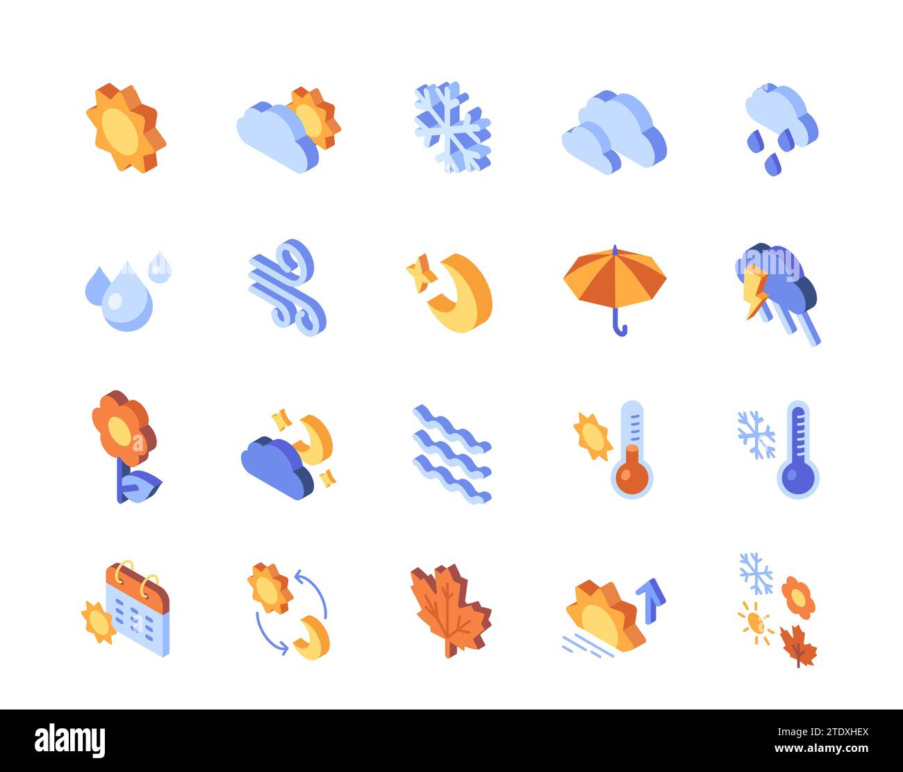 Vector Set of colorful icons related to weather Stock Vector Image ...