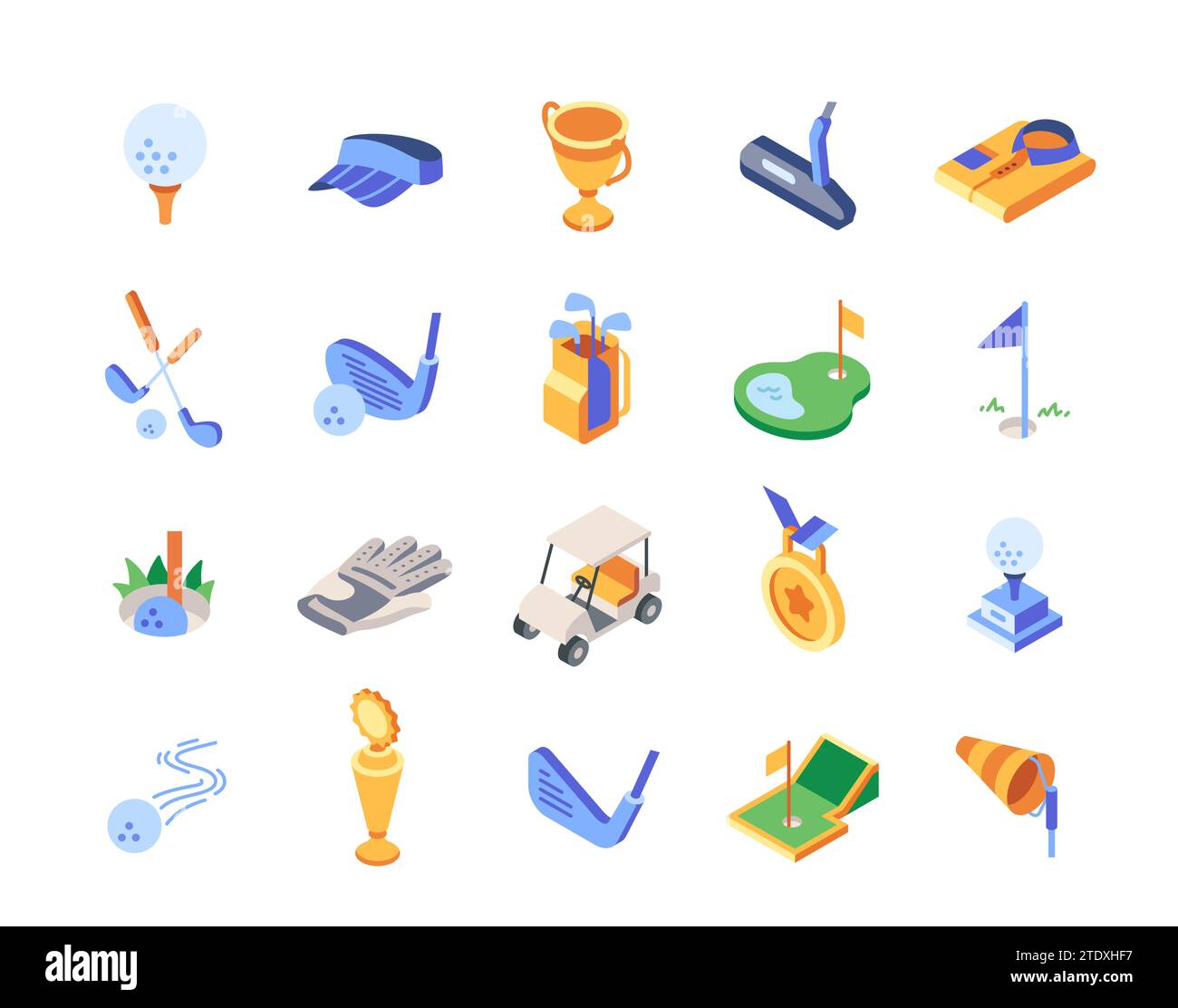Vector Set of golf colorful icons Stock Vector Image & Art - Alamy