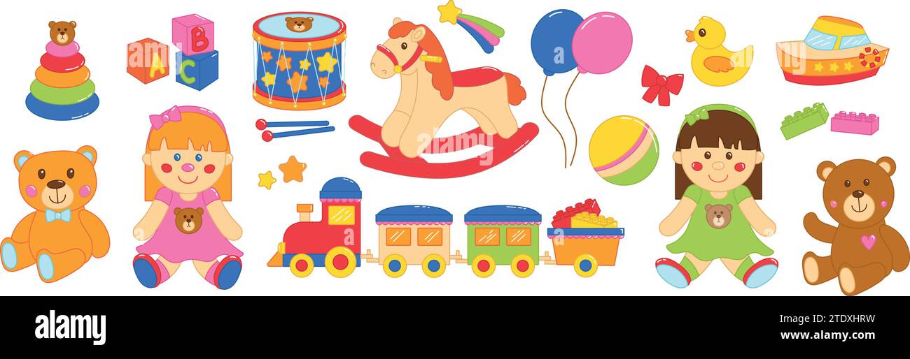 Vector Set of toys for children Stock Vector Image & Art - Alamy