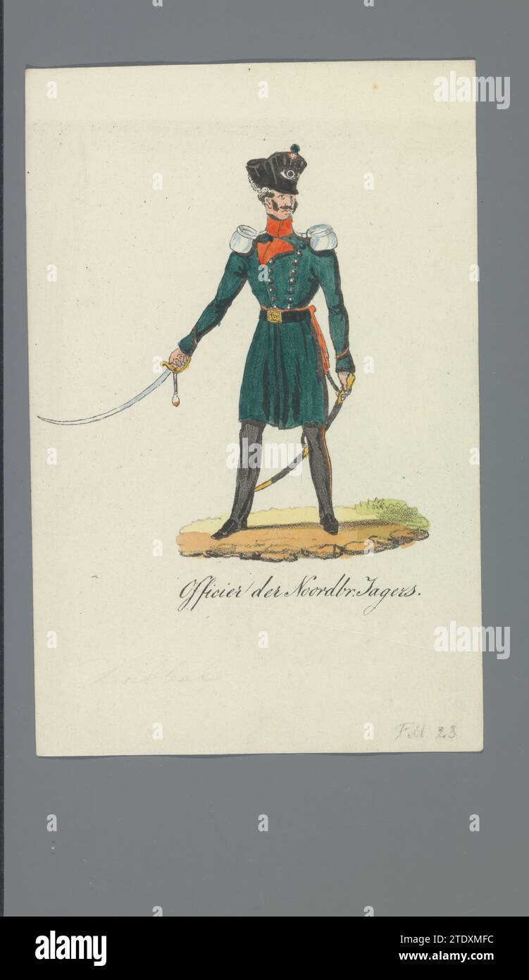 Officer of the Noordbr. Hunters, 1835 - 1850 Standing officer of the ...