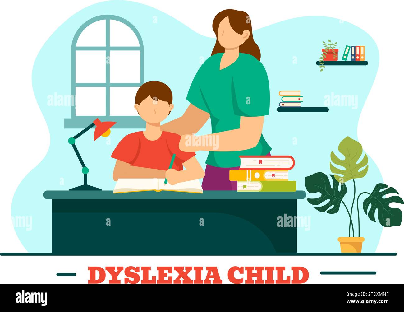 Dyslexia Children Vector Illustration of Kids Dyslexia Disorder and ...