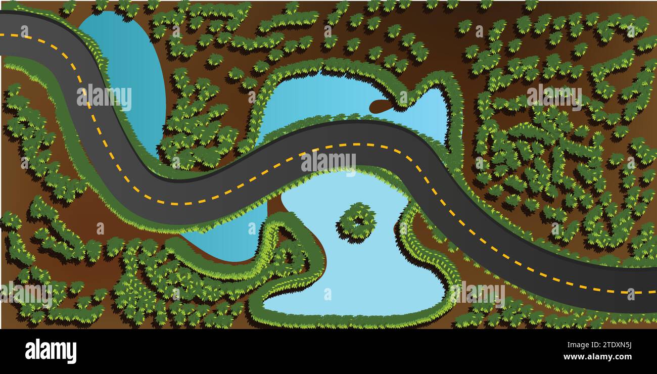 Trees on rural road Stock Vector Images - Alamy