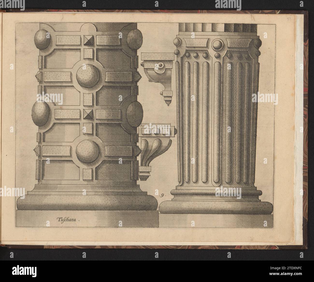 Twee 'Columns Celae' en twee Consoles, 1578 Two 'Columnae Caelatae'. On ...