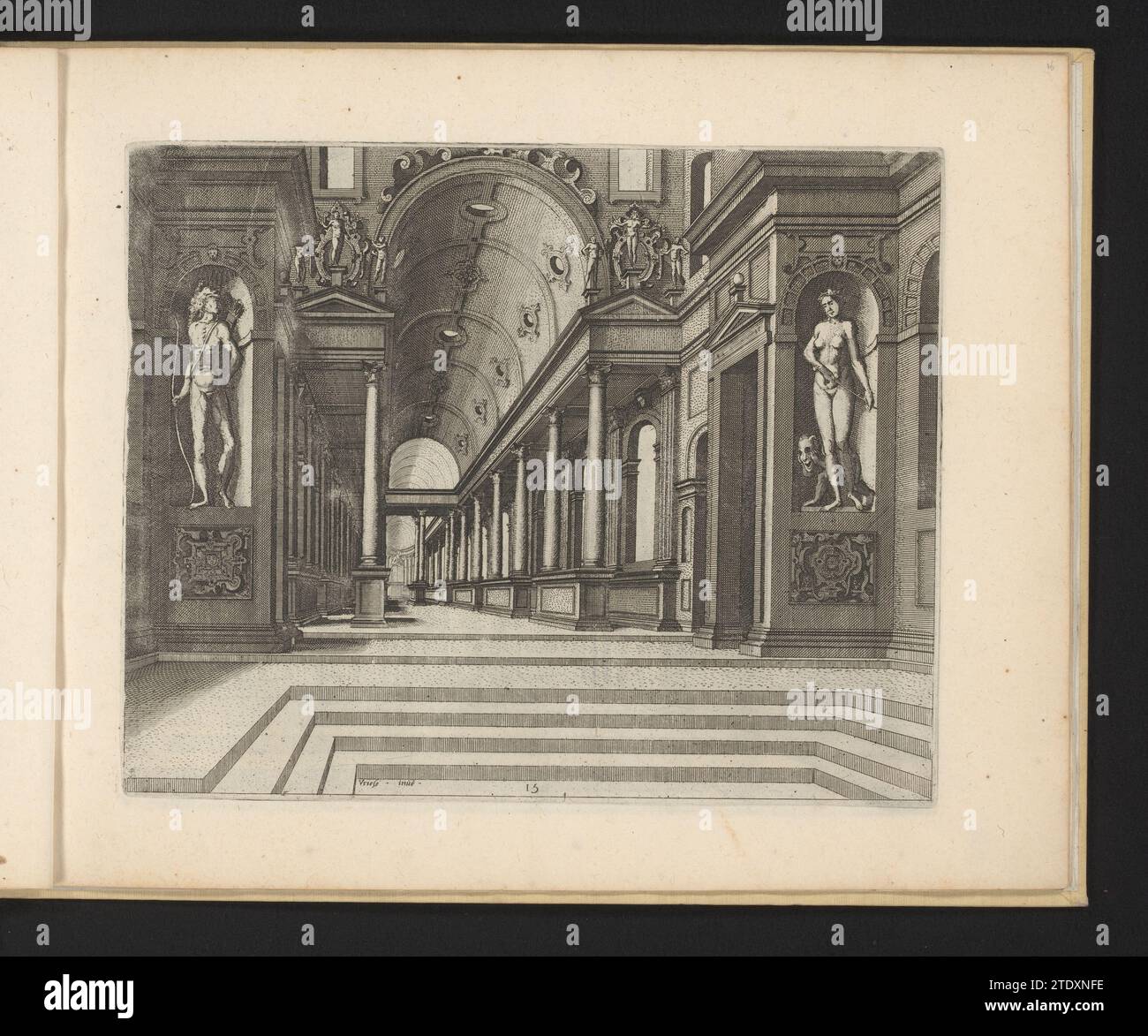 View in a church with statues of Apollo and Melpomene, Johannes or ...