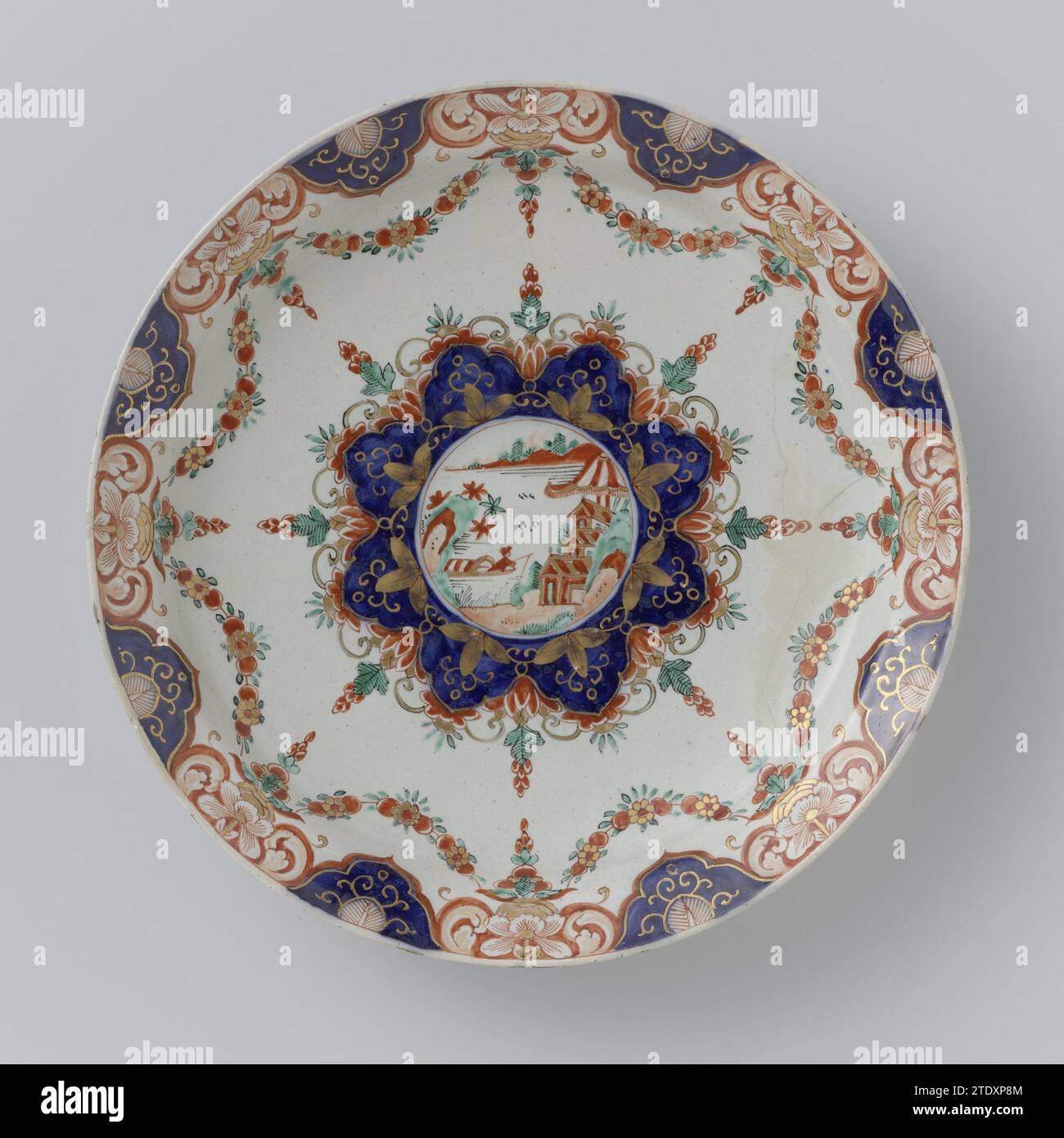 Plate of multicolored painted faïence, anonymous, c. 1700 - c. 1725 ...