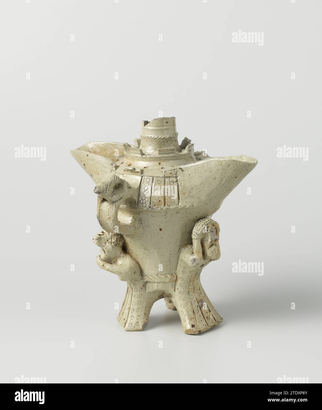 Vessel with two spouts and carried by three figures, anonymous, c. 1600 ...