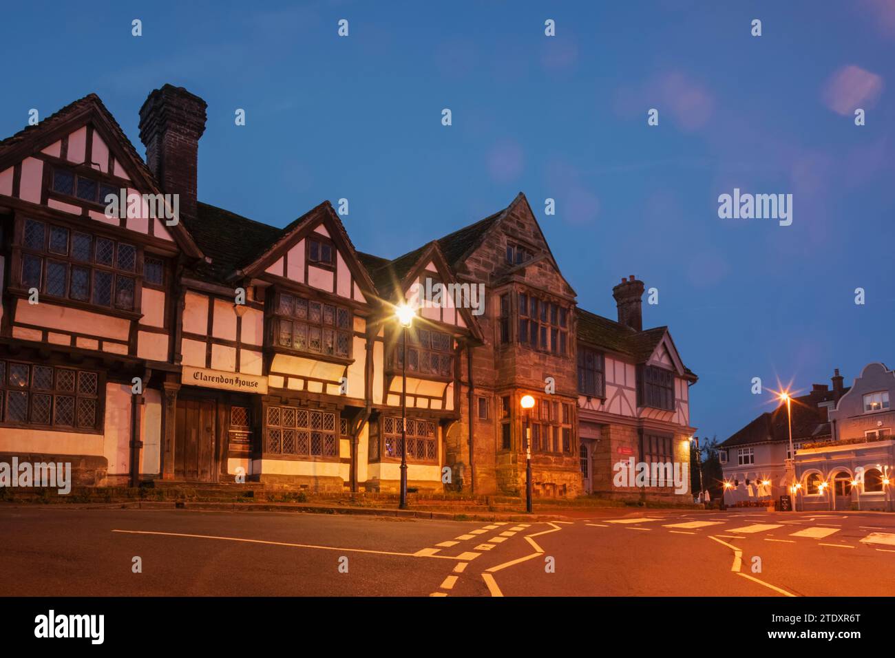 England, West Sussex, East Grinstead, Street Scene with Tudor Era ...