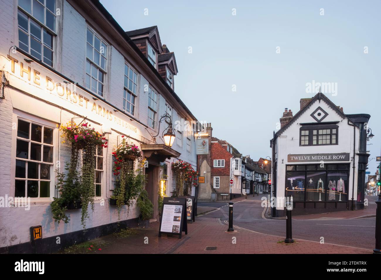 England, West Sussex, East Grinstead, Street Scene with Tudor Era ...
