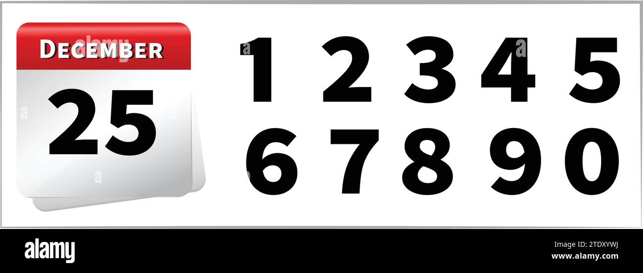 Vector calendar number december all numbers Stock Vector Image & Art ...