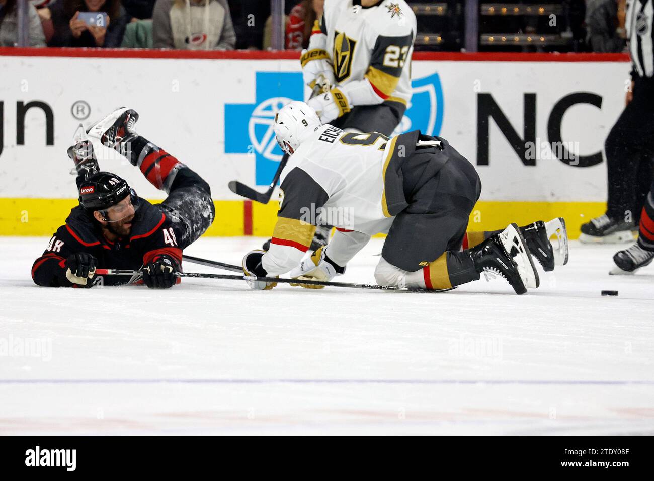 Carolina Hurricanes' Jordan Martinook (48) loses control of the puck ...
