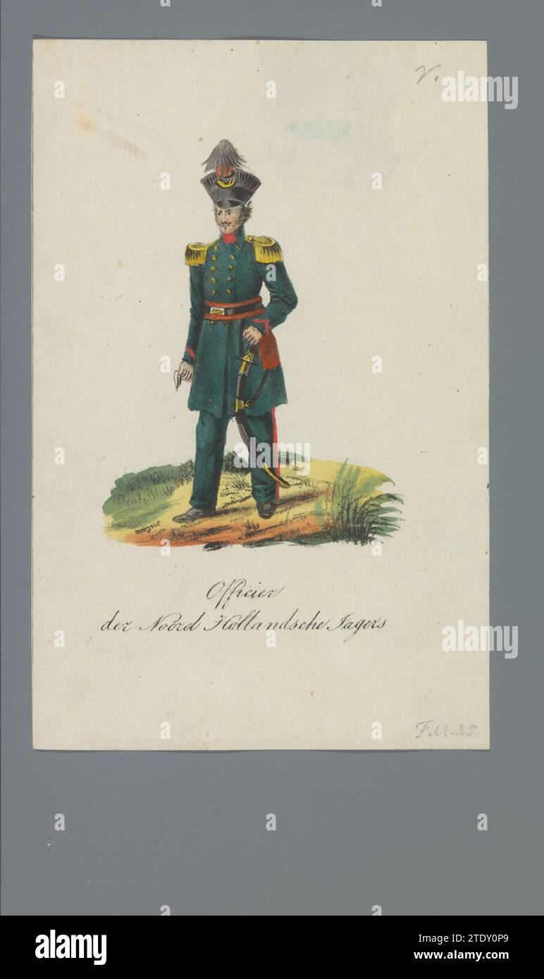 Officer der Noord Hollandsche Jagers, 1835 - 1850 Standing officer of ...