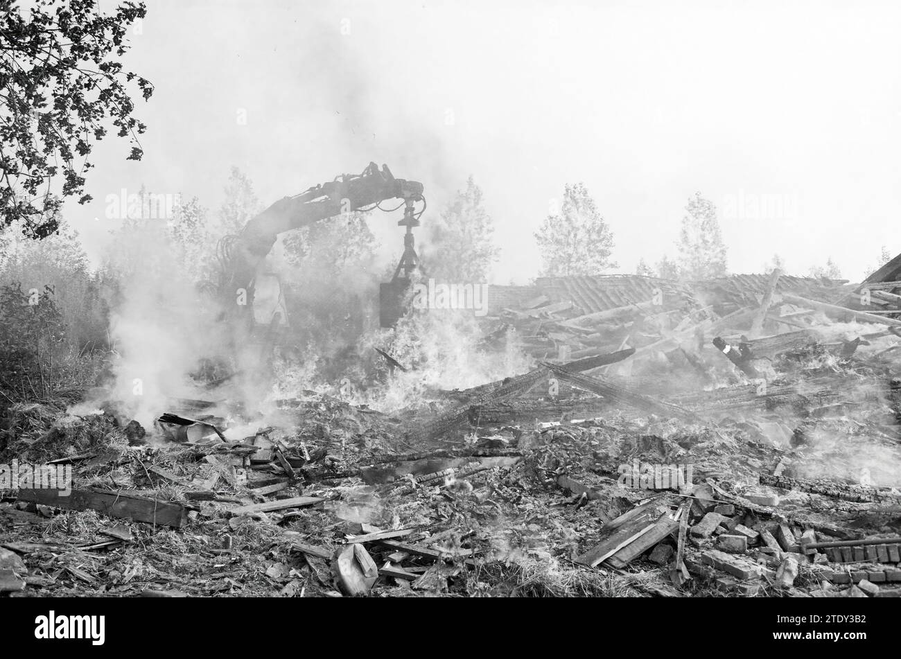 Burning scrap wood at Spaarnwoude farm, Fires, fire brigade, Demolition ...