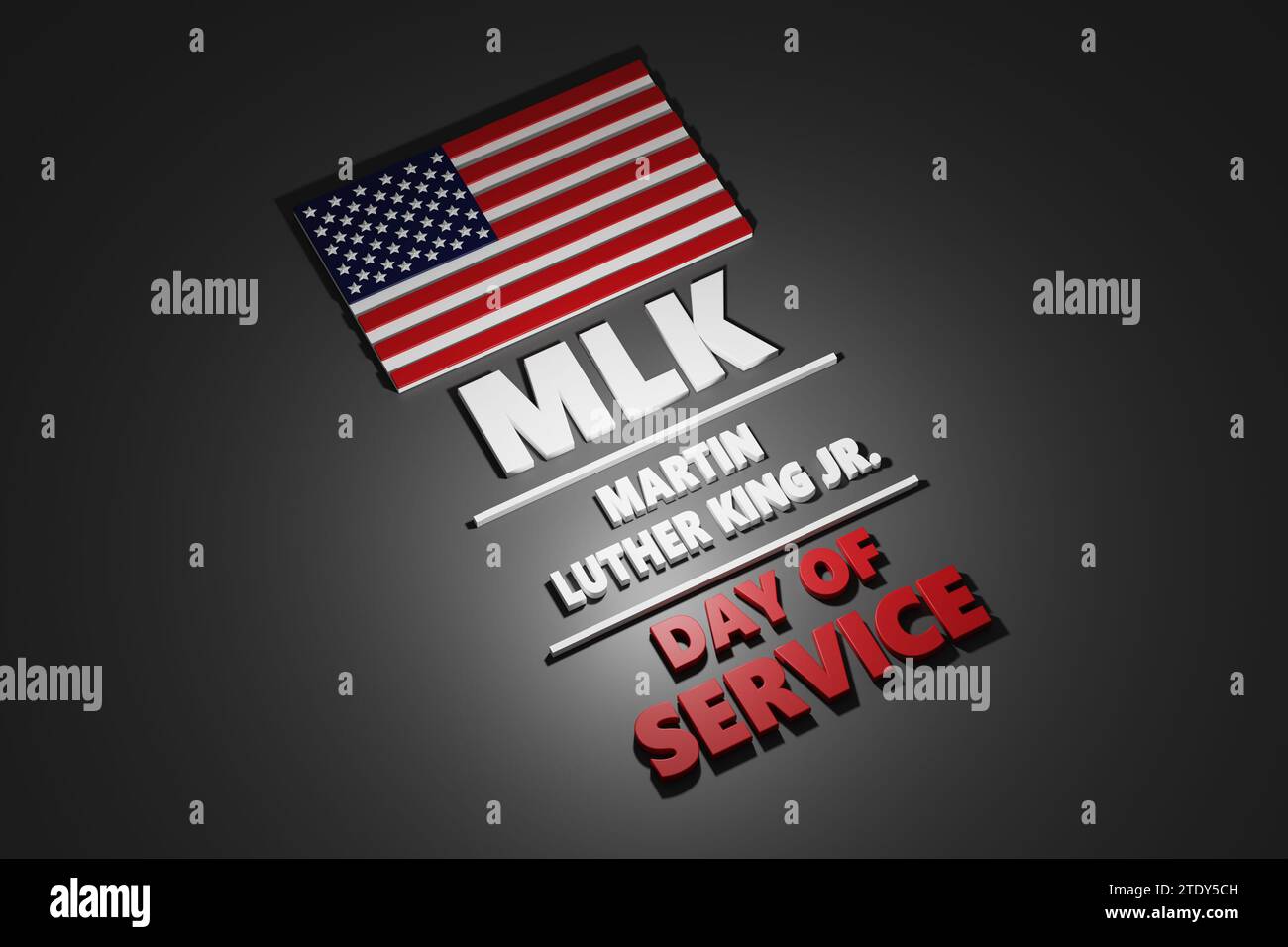poster of martin luther king jr. day, MLK, day of service with us flag ...