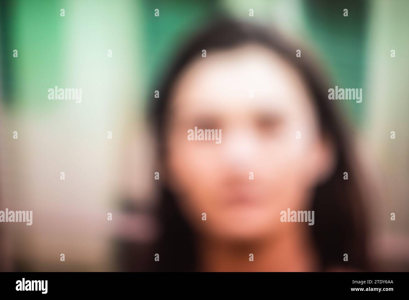 Defocused blur photo of a woman's head and face Stock Photo - Alamy