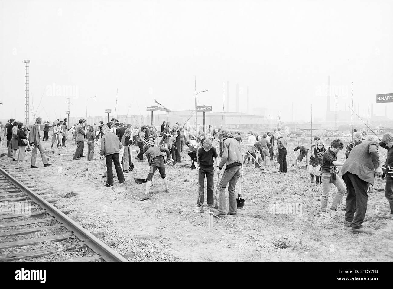 Planting a tree at the Blast Furnaces, Trees, 03-04-1974, Whizgle News ...