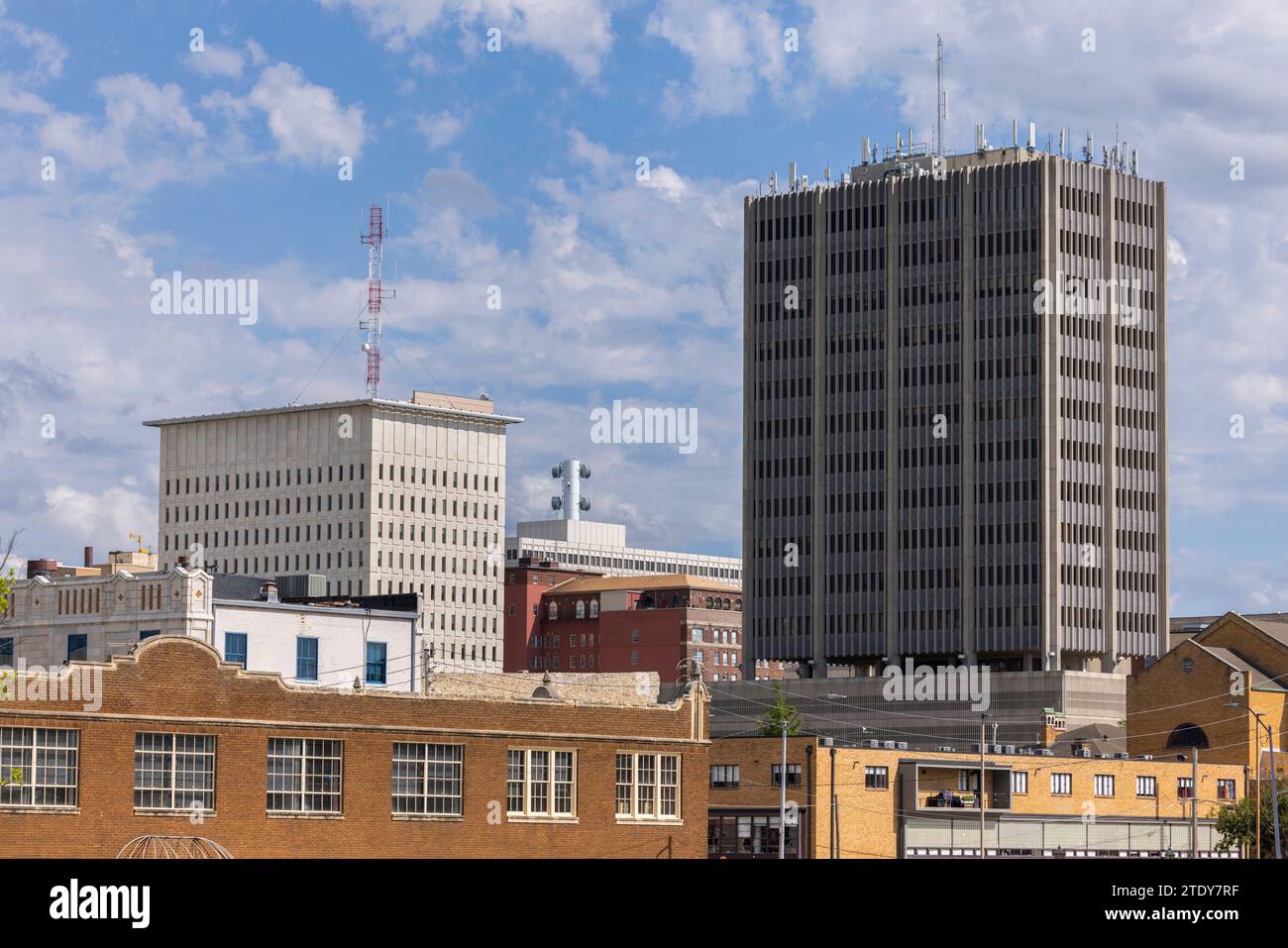 Daytime view of the buildings of the downtown skyline of Topeka, Kansas ...