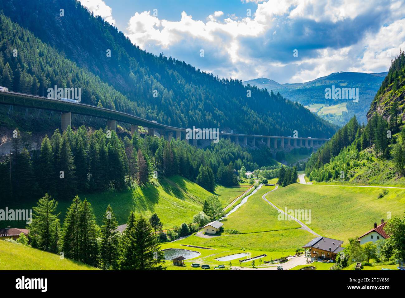 Gries am Brenner: bridge Luegbrücke of Brenner freeway in Wipptal ...