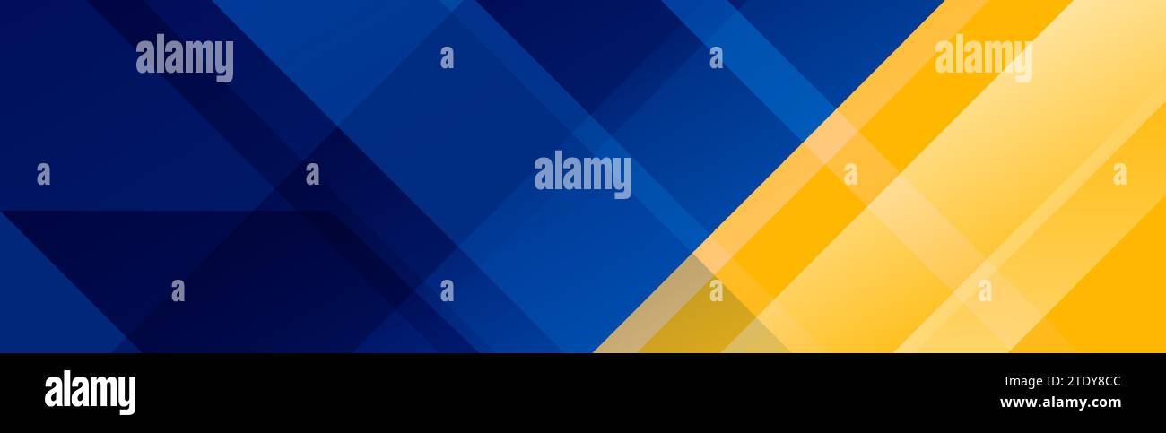 Blue and yellow diagonal line footer design. Abstract horizontal sport ...