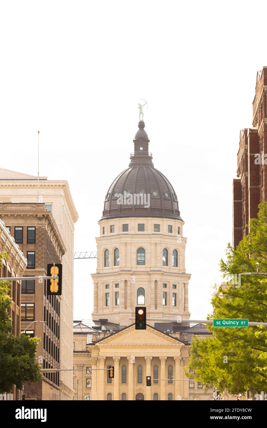Afternoon view of the historic state capitol building of downtown ...