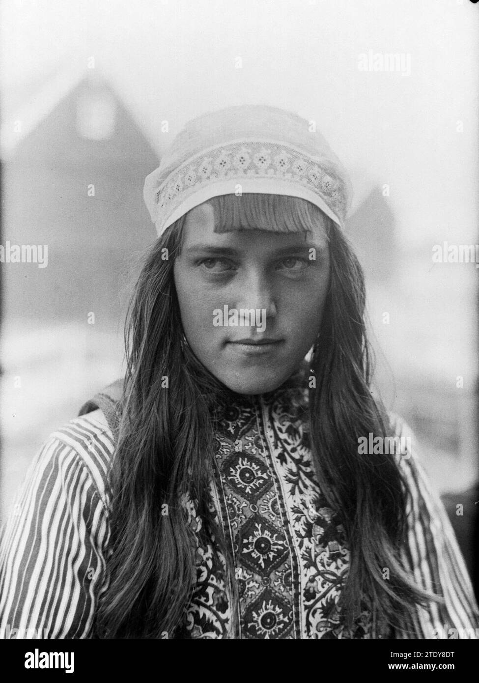 Portrait of a girl in traditional Marker costume ca. 1932 Stock Photo ...