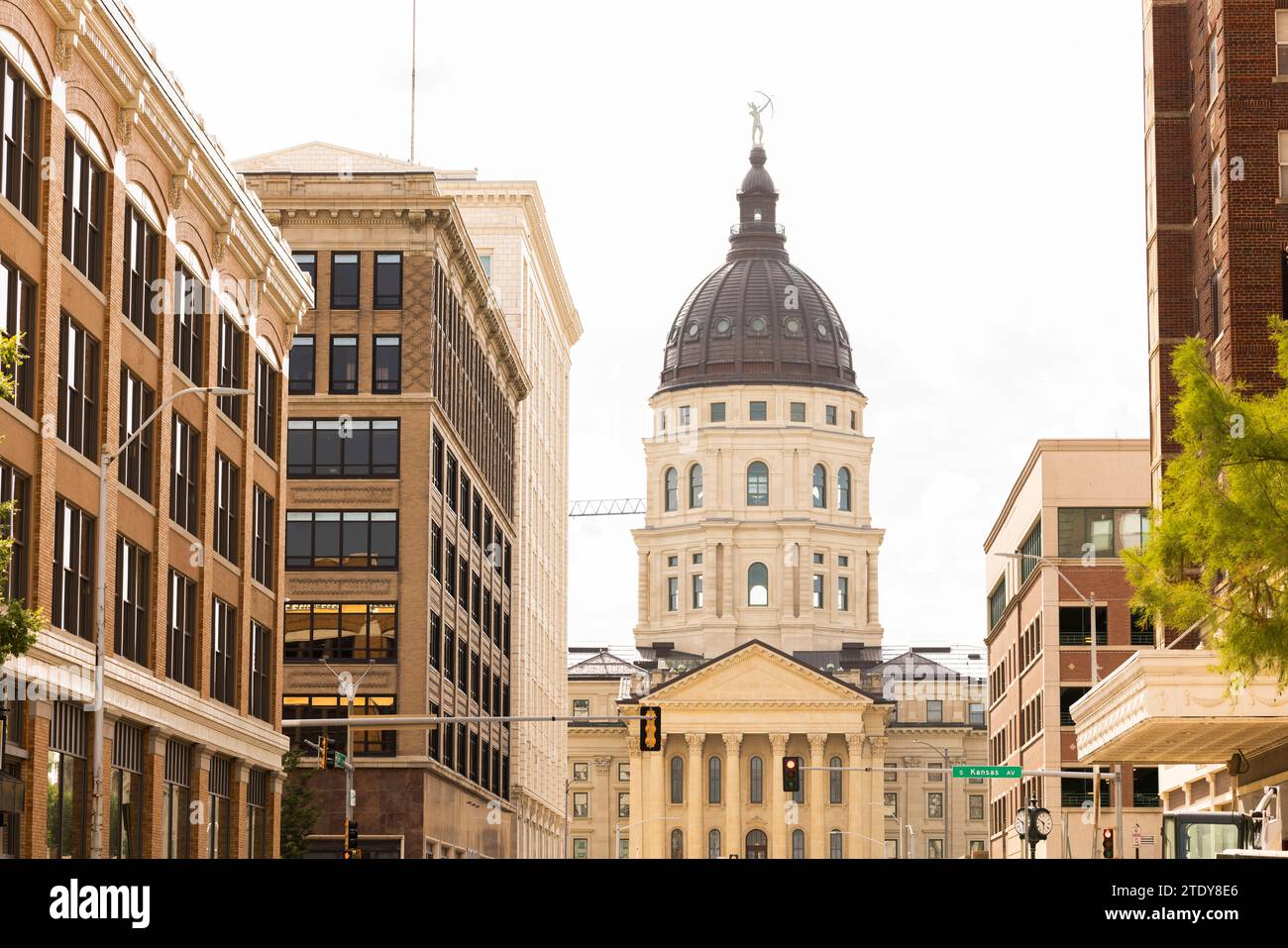 Afternoon view of the historic state capitol building of downtown ...